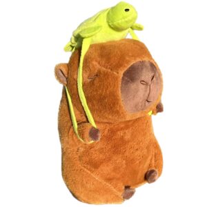 9inches capybara stuffed animal with turtle backpack capybara plush toy soft capybara plushies pillow for boys girls kids