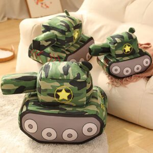 Heave Tank Plush Stuffed Toy, Simulation Modeling Pentagram Pattern Camouflage Hugging Cushion, Adorable Comfortable Children Plush Doll Pillow Toy Boys Toy Gift S XXX-Small