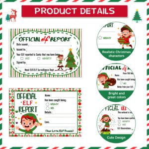 150 Pieces Christmas Official Elf Report Cards Naughty or Nice Behavior Elves Notice Postcards North Pole Santa Elf Xmas Note Cards for Home School Kindergarten Student Kid, 4 x 6 Inch 5 Styles