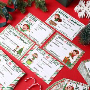 150 Pieces Christmas Official Elf Report Cards Naughty or Nice Behavior Elves Notice Postcards North Pole Santa Elf Xmas Note Cards for Home School Kindergarten Student Kid, 4 x 6 Inch 5 Styles