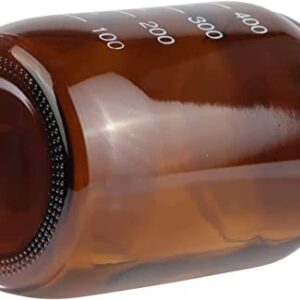 Basstein Lab Media Storage Amber Bottles Brown Graduated Glass Container GL45 Screw Cap Leakproof Multi-Purpose for Scientific | Pack of 8 (Orange,500ml)