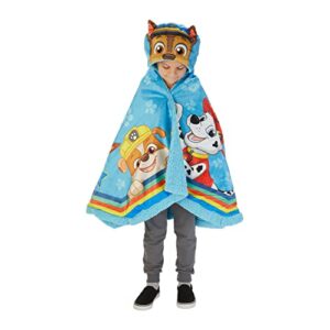 franco paw patrol kids bedding plush snuggle wrap hooded blanket, 31" x 54", (official) nickelodeon product