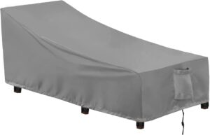 outdoorlines outdoor waterproof patio chaise lounge chair cover - uv resistant lounger covers heavy duty weatherproof patio sofa furniture covers, 1 pack, 68wx30dx30h inches, gray