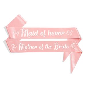 party to be set of 2 pcs rose gold maid of honor and mother fo the bride sashes bachelorette party wedding decorations