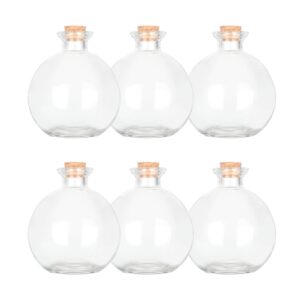 magic season decorative glass bottles with cork stoppers (9 fl oz. potion bottles / 6 pcs)