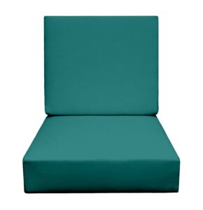 rsh decor: deep seating foam cushion set | 23” x 26” seat | all-weather spun fabric | water and fade-resistant | outdoor chair cushion set for patio furniture | peacock