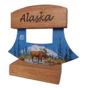 alaskan ulu knife two sided moose & polar bear design