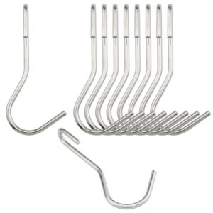 itrolle 10pcs heavy duty s hooks pot hooks pan rack holder hooks, 90 degree twist angled hooks, pot rack hooks, angled pot s hook for hanging kitchen utensils pots pans clothes bags towels plants