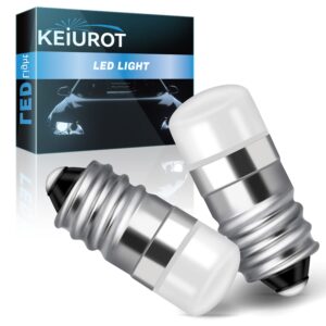 keiurot 1487 1447 bulb 1446 1449 e10 led bulb house number light bulb address lights 10v-30volt train bulbs, flashlight bulb, landscaping light warm white, 2pack