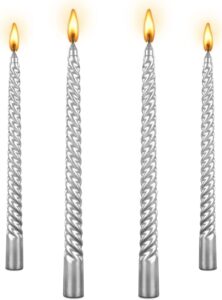 10 inch taper candles set of 4 tapered candle, tall candlesticks, smokeless,home dinner candle, party, wedding, halloween, christmas candles (10 inch, white)