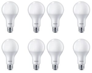 philips 554600 led 16.6w (100w equivalent) a21 non-dimmable light bulb - daylight - 1500 lumens - e26 medium base (8 bulbs)