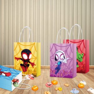 Spidey Party Supplies, 12Pcs Party Favor Gift Goodie Bags for Spidey and His Amazing Friends Birthday Decorations