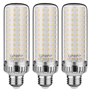 gezee 35w led light bulb, e26 base led lamp, 280 watt equivalent, 3500 lumens, warm white 3000k,non-dimmable (3-pack)