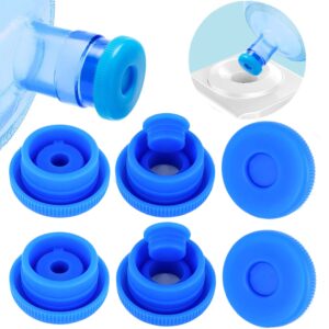 5 gallon water jug cap reusable - water bottle caps fits 55mm bottles,silicone non-spill lids for anti-splash,pack of 6