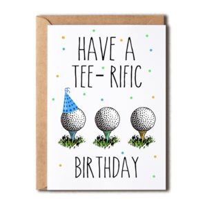 oysterspearl have a tee-rific birthday card - gift for golfer - golf birthday card - birthday gift for men - golf gift - meaningful gift cards - sports lover gift card