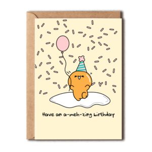 have an a-meh-zing birthday - funny birthday card - gudetama card - lazy egg - birthday card - cute egg card - egg birthday card - cute birthday card