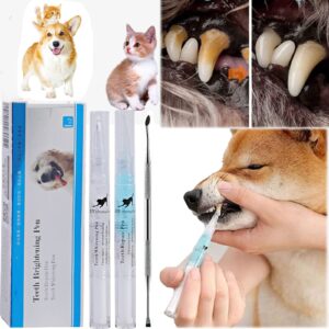 natural plant substance - pet teeth repairing kit pet dog/cat teeth cleaning pen for dental care,pet teeth whitening pen tool pet dog/cat beauty (pet teeth repairing kit)