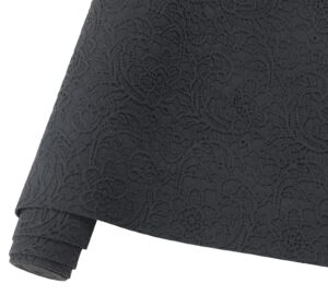 picheng embossed faux leather sheets: flower textured leather rolls 13.8"x53"(35cmx135cm),faux leather is great for making crafts,leather earrings, bows,sewing diy projects (black)