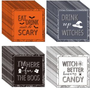 48pcs halloween napkins witch party supplies disposable halloween paper drinks napkins set for birthday halloween spooky party