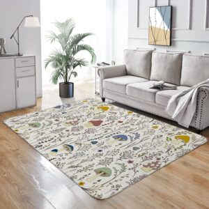 ormis lovely mushroom area rugs 4' x 6' ultra soft faux wool area rug decorative non-slip throw rugs floor carpet cover for living room bedrooms decor