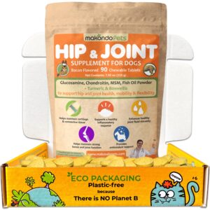 joint supplement for dogs | 90 turmeric for dogs chews plus fish oil, glucosamine for dogs chondroitin, msm + vitamin c for dogs | dog hip and joint supplement dogs mobility support & dog pain relief