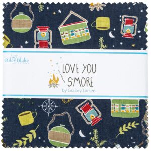 love you s'more riley blake 5-inch stacker, 42 precut fabric quilt squares by gracey larsen, assorted