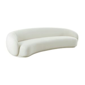 tov furniture kendall cream velvet upholstered120 sofa