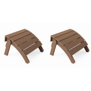 yefu adirondack ottoman, patio foot rest, adirondack foot rest (2-piece folding adirondack ottoman, teak)