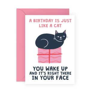 central 23 funny birthday cards for women - cat birthday card - comes with fun stickers - vegan ink - made in the uk