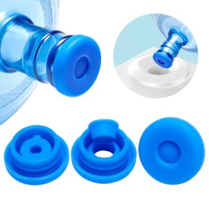 3 & 5 gallon water jug cap reusable - water bottle caps fits 55mm bottles,silicone non- spill lids for anti-splash (3 pack)