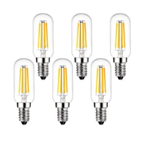 e14 led bulb dimmable european base e14 led 40w 400lm e14 led dimmable candelabra soft white 3000k, vintage 4w e14 led edison light bulb for chandelier european pendant lighting, 6 pack