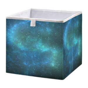 sletend cube storage bins nebula galaxy universe collapsible storage baskets foldable fabric storage box for clothes, toys 11" x 11" x 11"