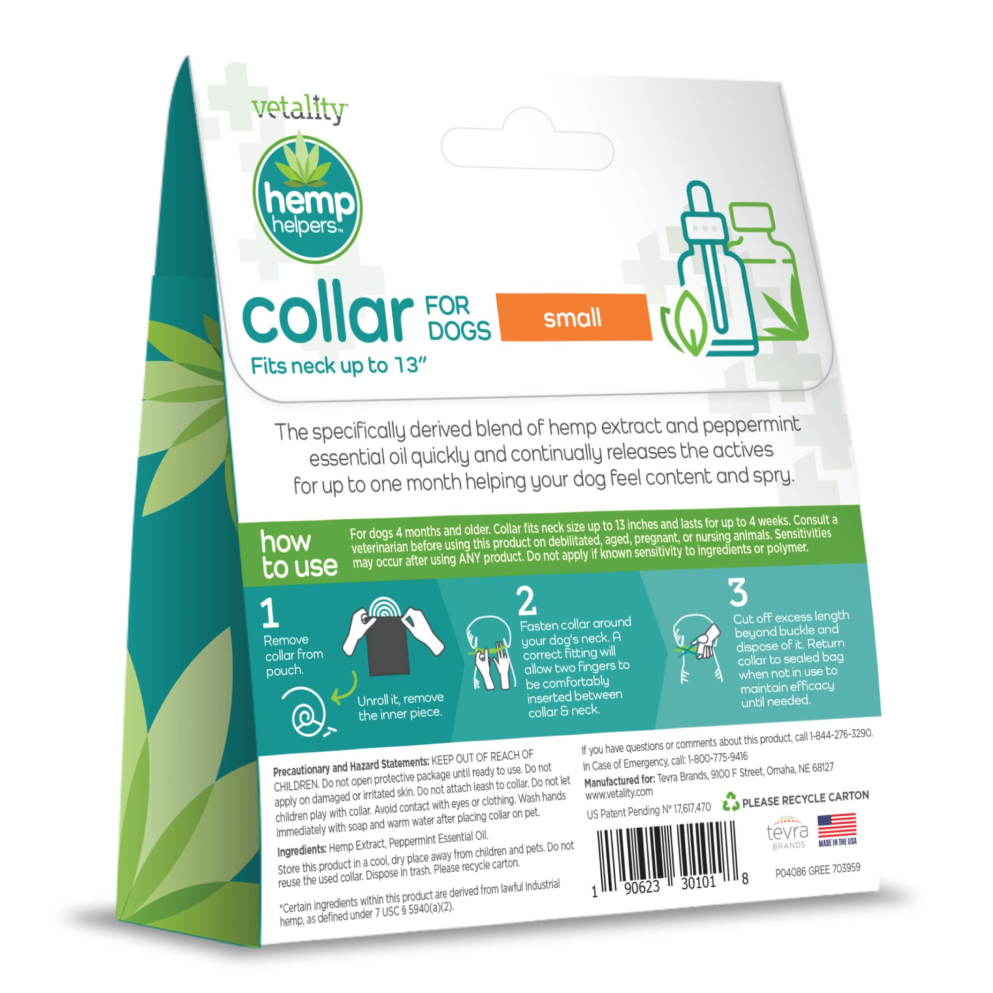 Vetality Calming Collar for Dogs, Separation Anxiety and Hip and Joint