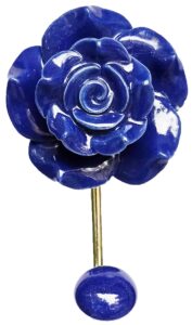 parijat handicraft hand painted beautifully blue colored rose design ceramic wall hook hanger key holder hat clothes hangings bath towel hook hanger