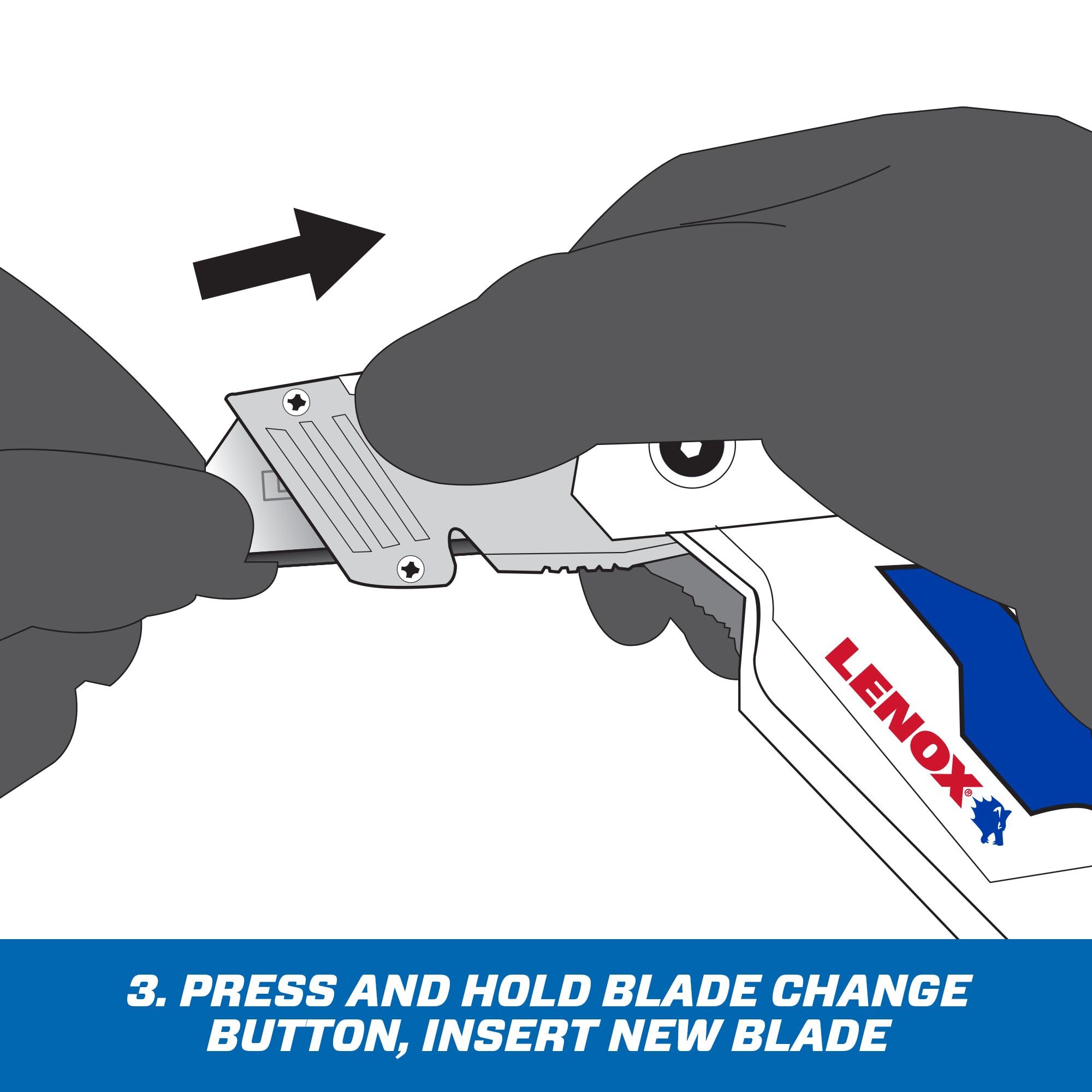 LENOX Utility Knife with 3 Bi-Metal Blades, Retractable, Foldable and Portable, Blade Storage (LXHT10601)