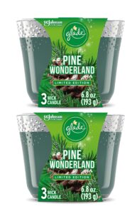 glade candle, fragrance candle infused with essential oils, air freshener candle, 3-wick candle (pine wonderland)