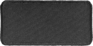 black 4 inch rectangular blank patch - by ivamis trading - 4x2 inch - twill fabric - paper backing - embroidered and laser cut borders