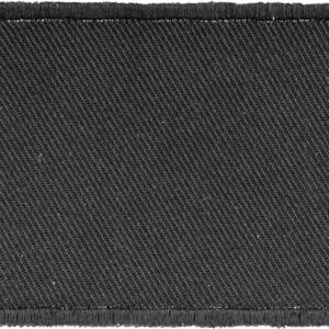 Black 4 Inch Rectangular Blank Patch - by Ivamis Trading - 4x2 inch - Twill Fabric - Paper Backing - Embroidered and Laser Cut Borders