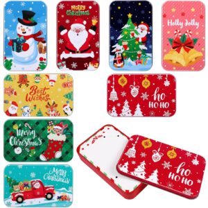 christmas gift card holder boxes: 8pcs gift card holder with lids and greeting card holiday tins holders for christmas party favors