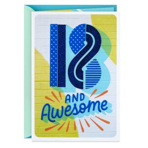 hallmark 18th birthday card (18 and awesome)