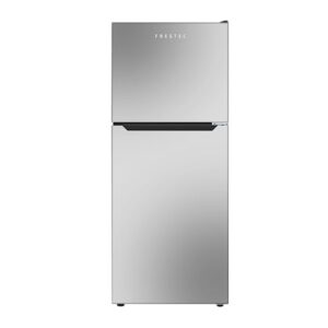 frestec 12.1 cu' refrigerator with freezer, apartment size refrigerator top freezer, 2 door fridge with adjustable thermostat control, freestanding, door swing, stainless steel (fr 1202 sl)