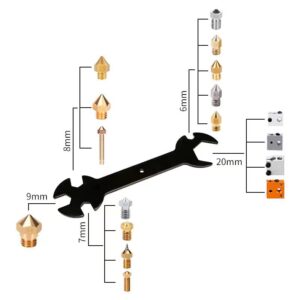 AIMPGSTL 3D Printer 5 in 1 Multi-Function Wrench Tool for Fixed Mk8 Ender 3 Brass Nozzle 3D Printer Accessories