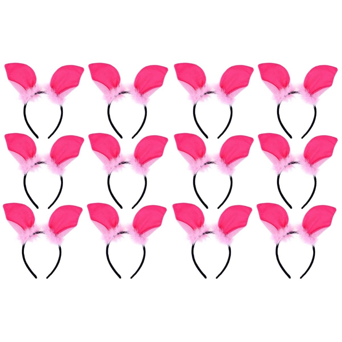 FRCOLOR 12 pcs Animal Ear Design Hair Bands Kids Adorable Headdress Party Favors Plush Animal Ear Headbands Birthday Halloween Jungle Zoo Farm Theme Parties