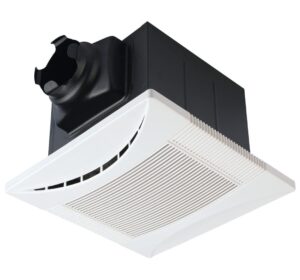 lift bridge kitchen & bath square white 110 cfm bathroom or attic ceiling ventilation & exhaust fan, quiet 1.5 sones bath fan