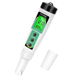 yinmik ec salt tds meter 4 in 1 salinity conductivity tds temperature meter for hydroponics, waterproof ppm water tester with backlit for salt water pool, nutrients, aquarium, aquaponics