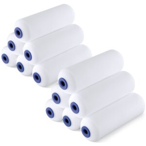 workpro 12-pack foam paint roller 4 inch, small paint roller kit, mini paint roller for painting walls, cabinets, doors, fences, etc.