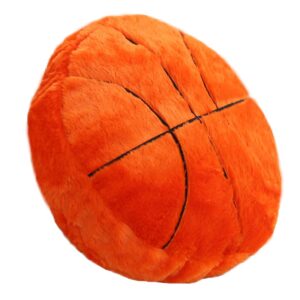 17.7" basketball plush pillow soft fluffy velvet stuffed football throw pillow sports rugby ball shaped sleeping travel pillow sofa recliner bedroom decoration gifts for kids children boys women men