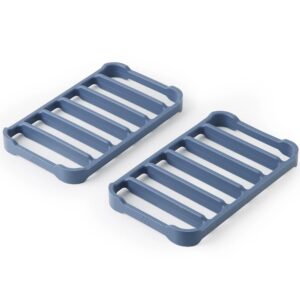 misen silicone roasting racks - flexible 2-piece design, maximum airflow, nonstick surface, easy to clean, perfect for easy sheet-pan dinners, no scrubbing, high-grade silicone, oven & dishwasher safe