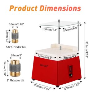 BAOJIAFU Stained Glass Grinder 65W Portable Glass Grinder 4200r Mini DIY Grinding Tool Kit with 5/8" and 1" Grinding Bit for Glass Ceramic and Other Brittle Hard Materials