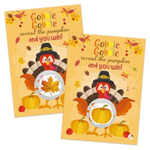 36 pcs turkey scratch off card games for thanksgiving party family activity - thankful raffle tickets